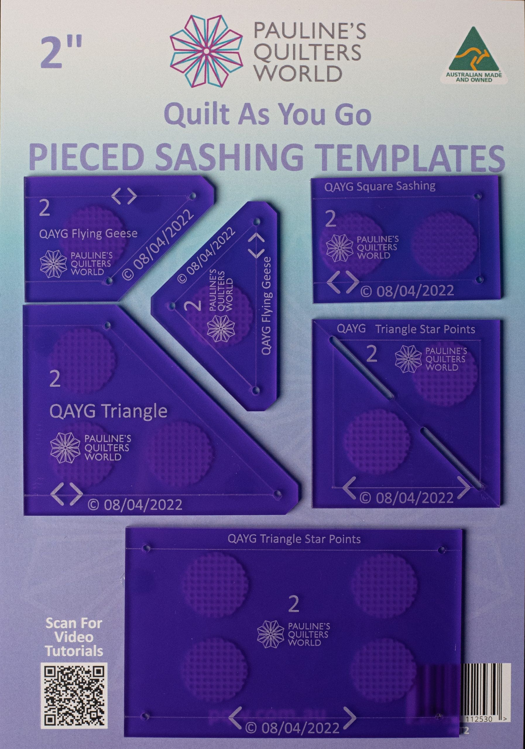 QAYG Pieced Sashing Templates 2" Set - Pauline’s Quilters World